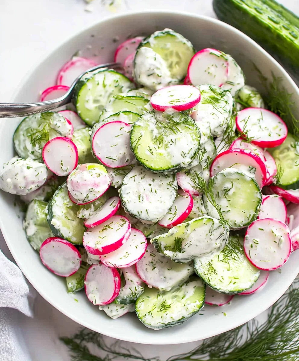 Creamy Cucumber Radish Salad - Best World Recipes