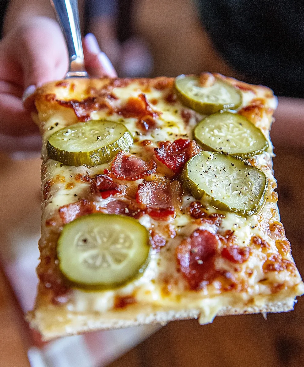 Homemade Dill Pickle Pizza with Bacon and Garlic Cream Sauce - Best ...