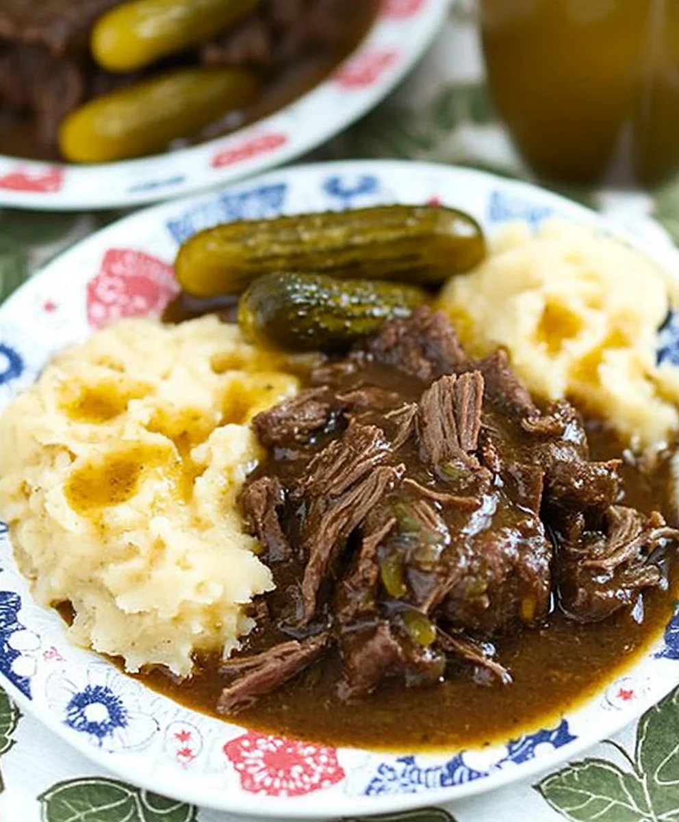 Dill Pickle Pot Roast and Pickle Gravy - Best World Recipes