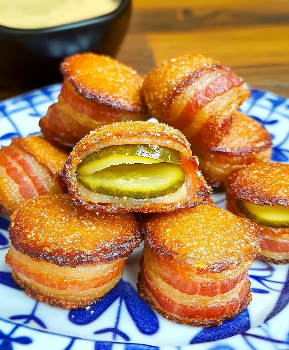 Smoked Bacon Wrapped Crackers with Pickles - Best World Recipes