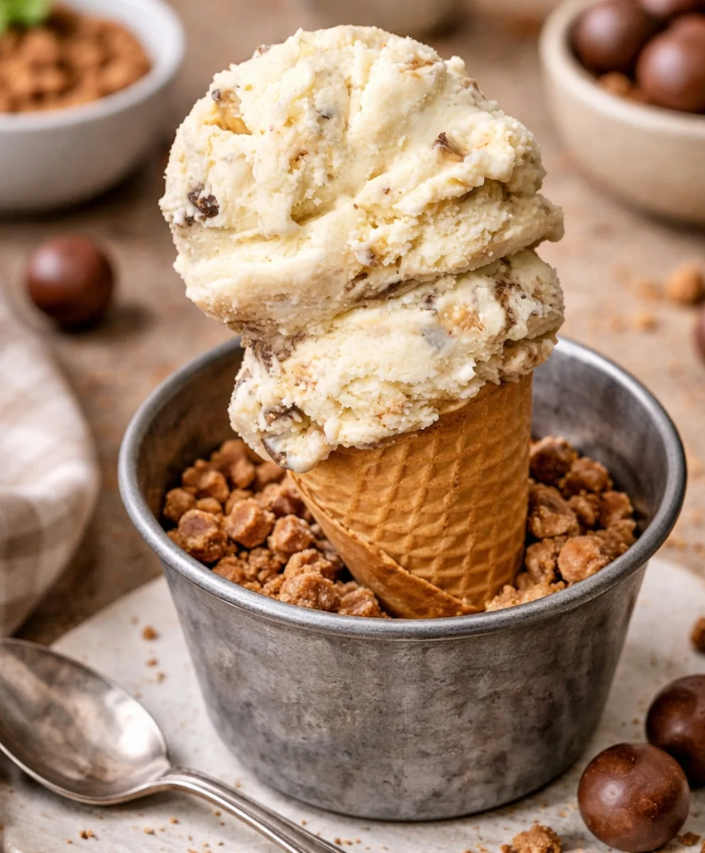 Malted Milk Toffee Crunch Ice Cream - Best World Recipes