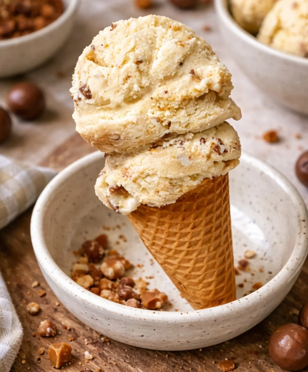 Malted Milk Toffee Crunch Ice Cream - Best World Recipes