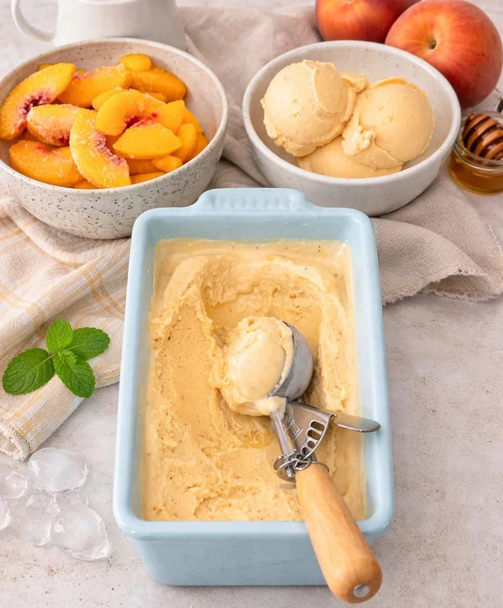 Two Ingredient Peach Sherbet Recipe - Best World Recipes